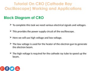 Cathode Ray Oscilloscope Explanation With Block Diagram Part 21 | PPTX