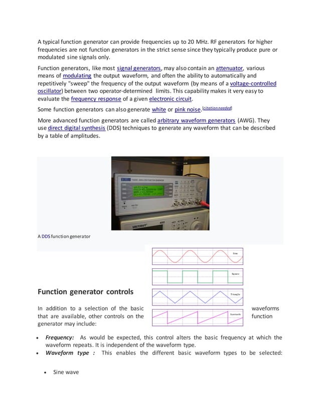 CRO and functional generator physics | DOCX | Consumer Electronics | Technology & Computing