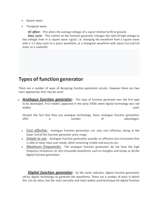 CRO and functional generator physics | DOCX