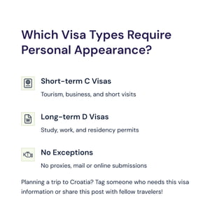 Croatia Visa Alert: Personal Appearance Mandatory for All Applicants | PDF