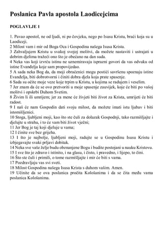 Croatian - The Epistle of Paul the Apostle to the Laodiceans.pdf