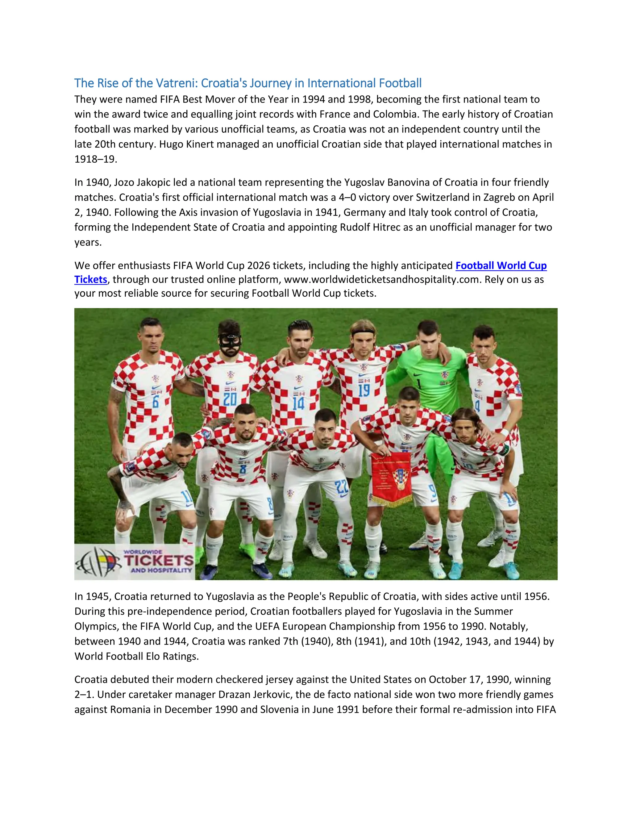 Croatia national football team History.docx