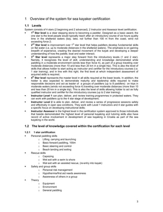 Croatian stars sea kayak certification | PDF