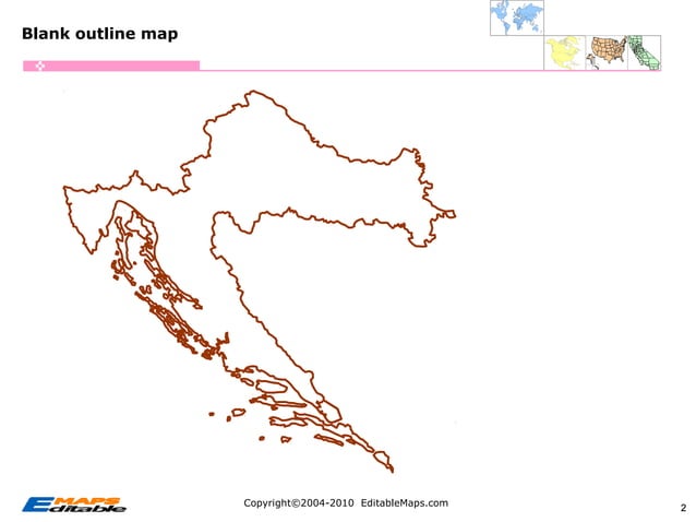 Croatia map, Croatia outline map, Croatia editable map, Croatia ...