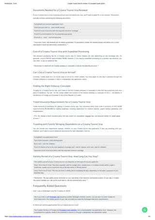 Croatia Tourist Visa for Indians | Processing Time | PDF