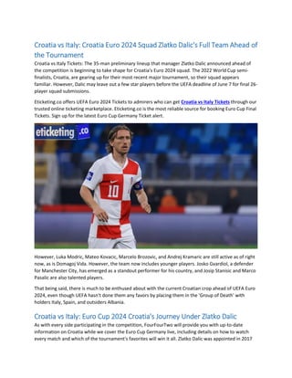 Croatia vs Italy Croatia Euro 2024 Squad Zlatko Dalic's Full Team Ahead ...