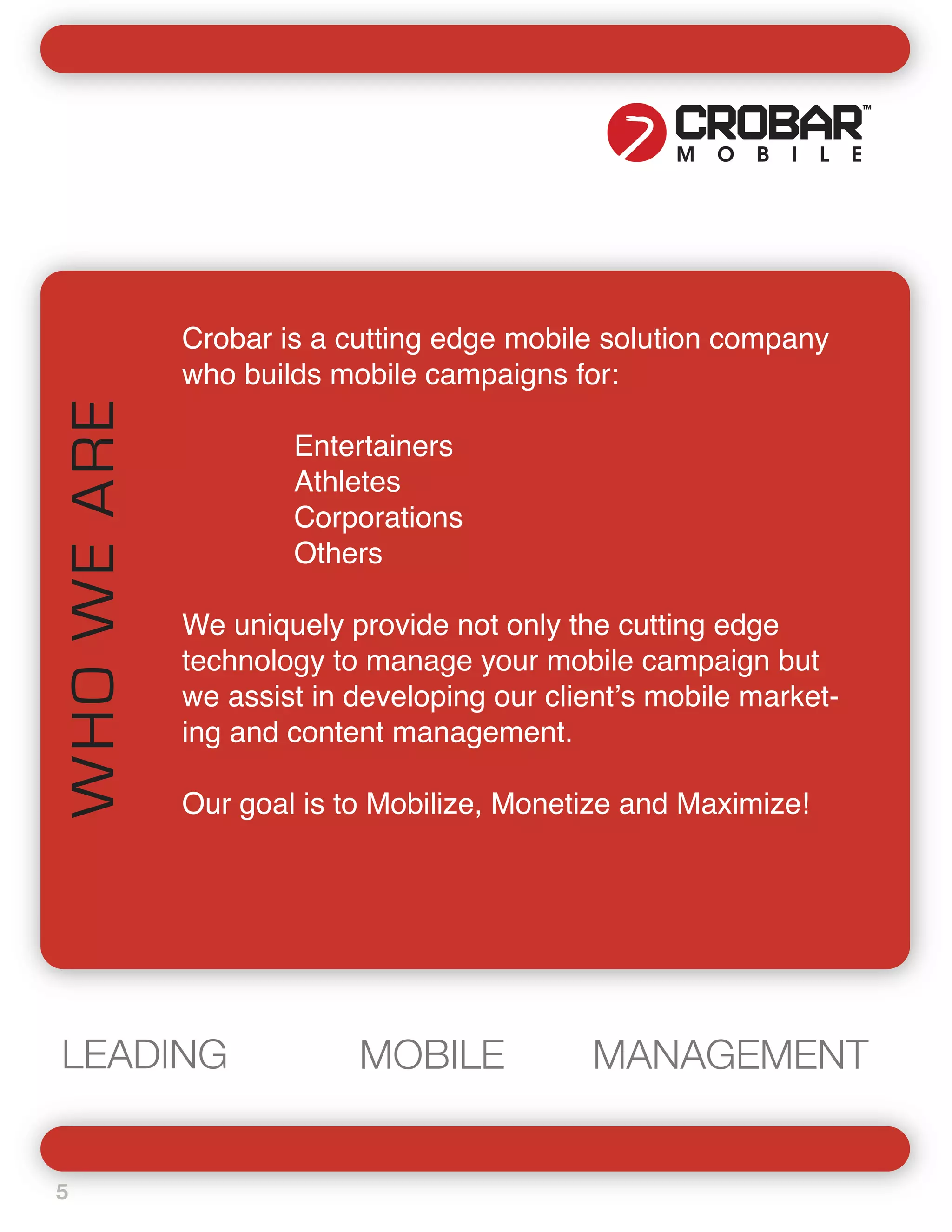 Crobar media kit | PDF