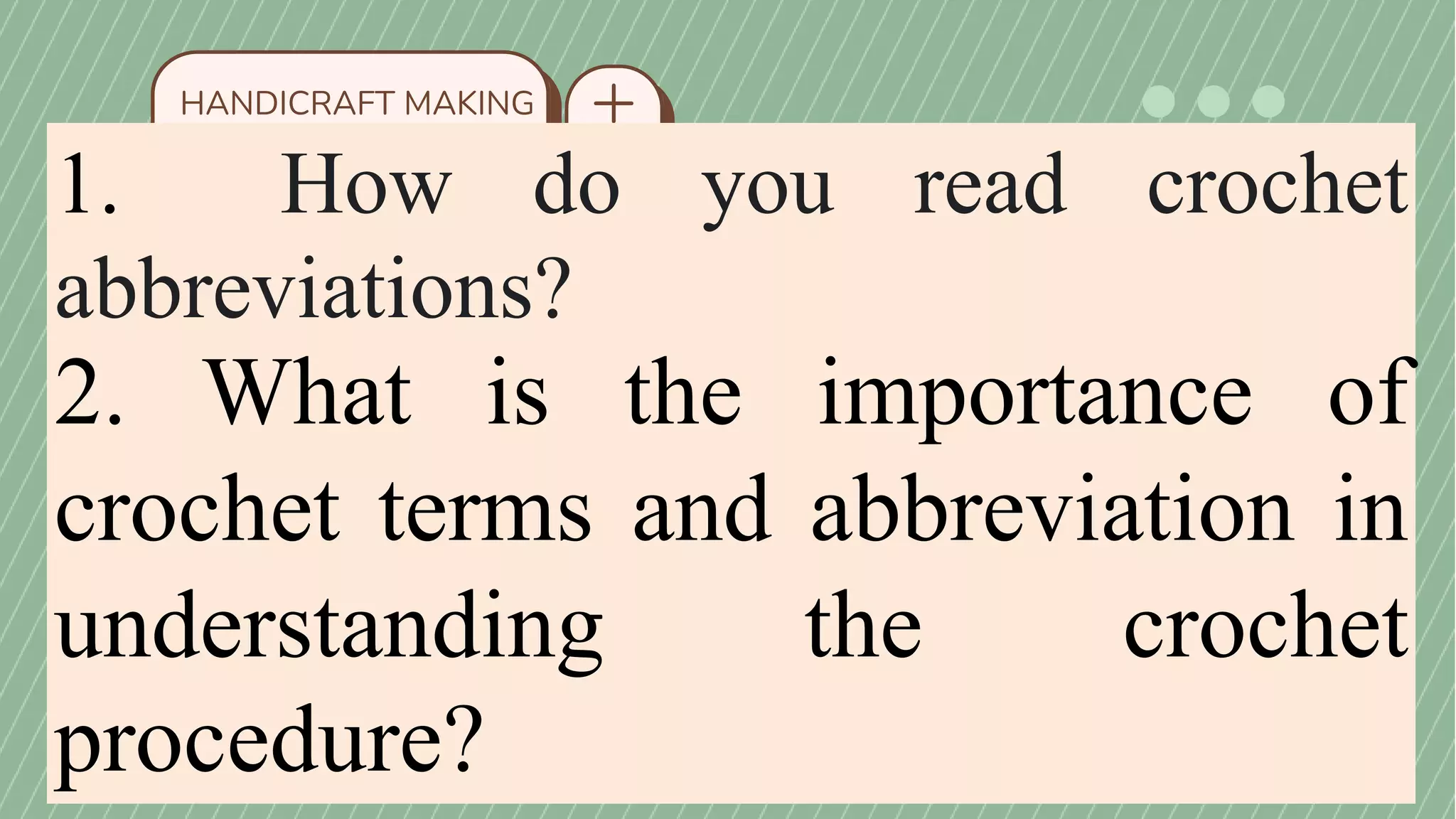 CROCHET TERMS | PPTX