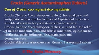 Crocin (Generic Acetaminophen Tablets) | PDF