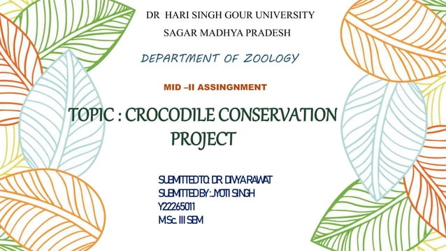 CROCODILE PROJECT ECOLOGY CONSERVATION OF CROCODILES | PPTX | Zoos ...