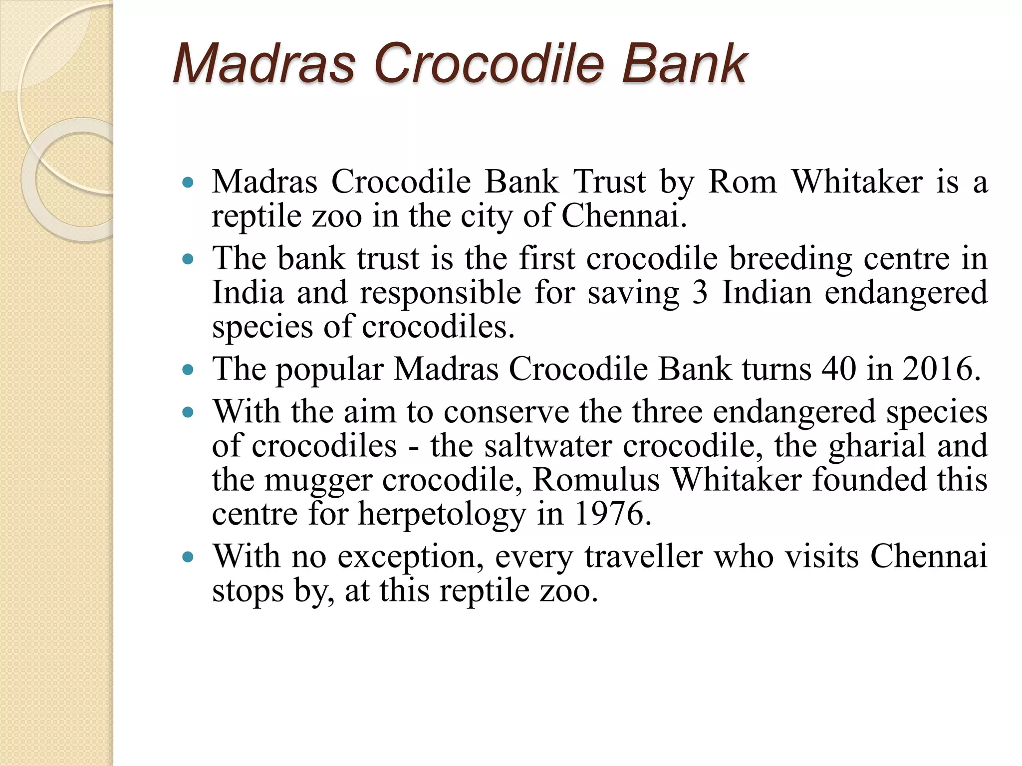Crocodile sites in india | PPTX