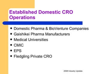 CRO Industry in Japan 2008 | PPT