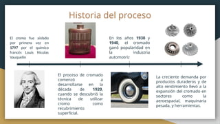 Proceso de cromado, historia, y pasos a seguir | PPTX