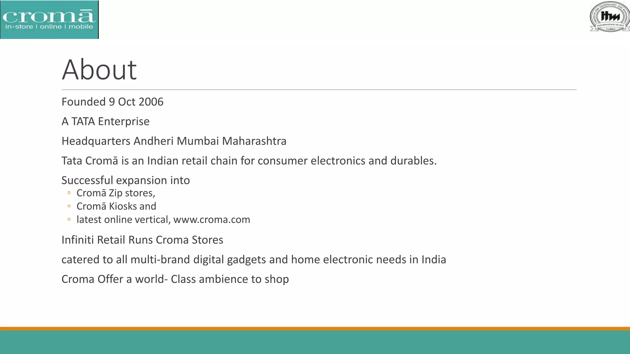 Croma a Tata enterprise | PPTX