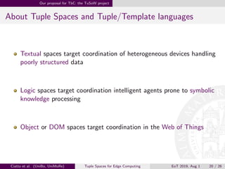 TuSoW: Tuple Spaces for Edge Computing | PPT