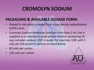 Cromolyn Sodium Mechanism Of Action