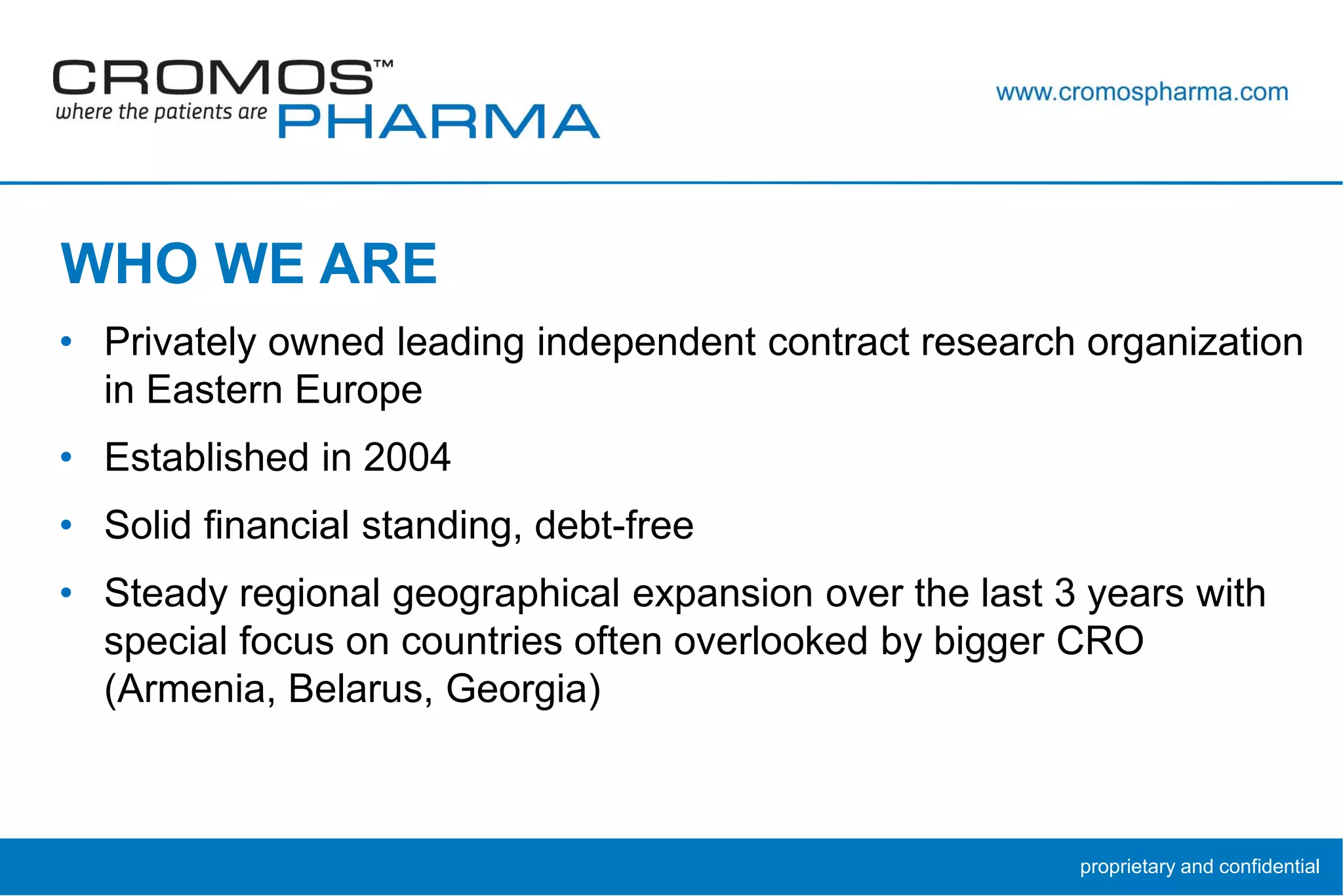 Cromos™ Pharma General Presentation | PPT