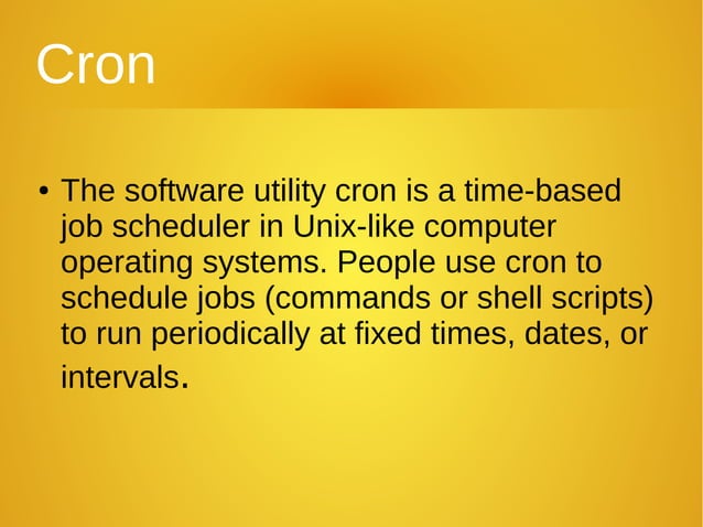 Cron | ODP | Operating Systems | Computer Software and Applications
