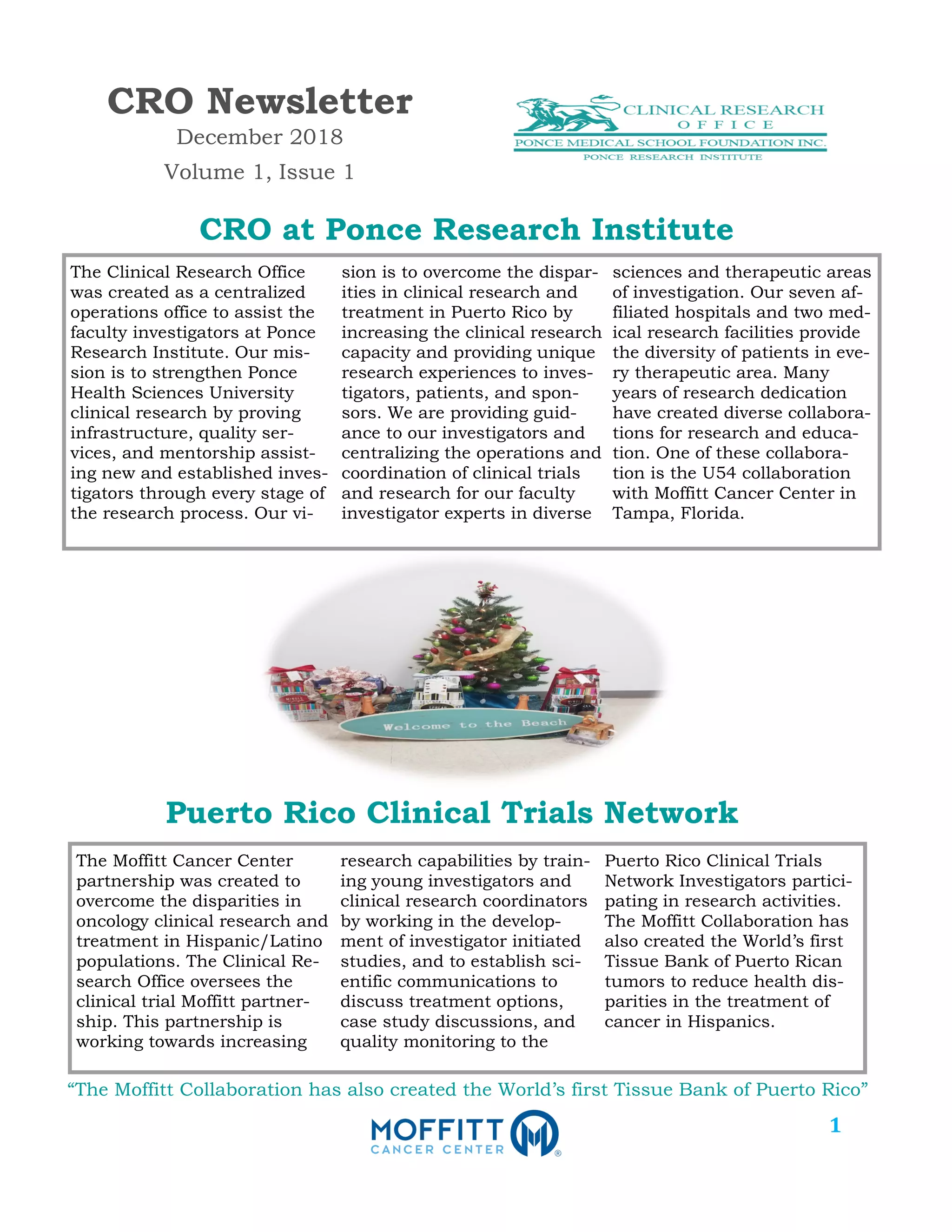 Clinical Research Office Newsletter volume 1 Issue 1 | PDF