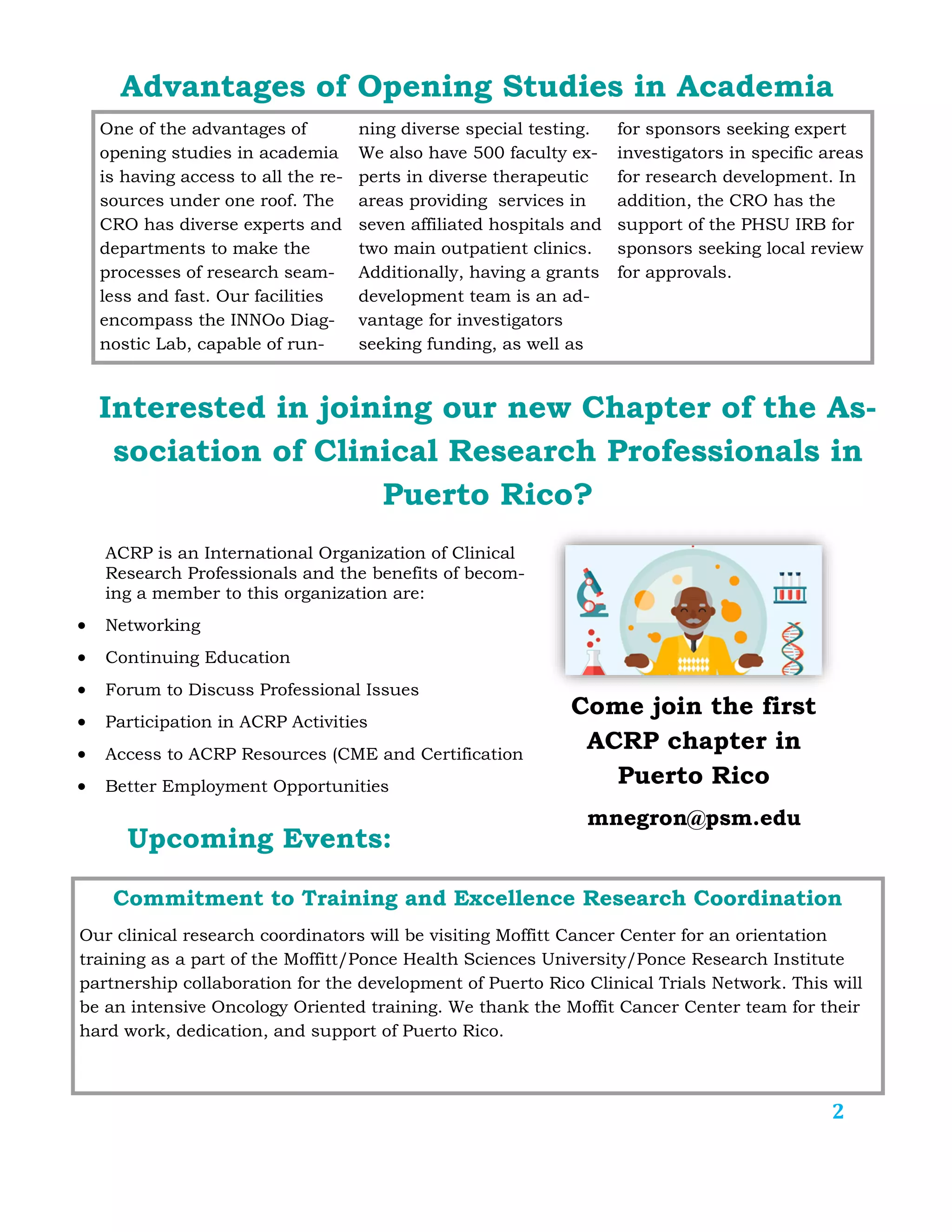 Clinical Research Office Newsletter volume 1 Issue 1 | PDF