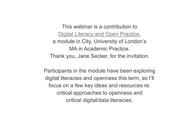 Critical digital literacies, data literacies, and open practices | PPT | Free Download