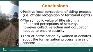Local Perception of Indigenous Titling Programs in the Peruvian Amazon ...