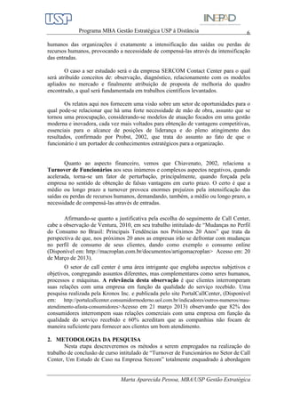 Turnover em Empresas de Call Center | PDF