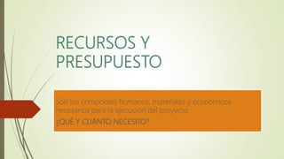 Cronograma de actividades - Recursos y presupuesto | PPTX | Technology & Computing