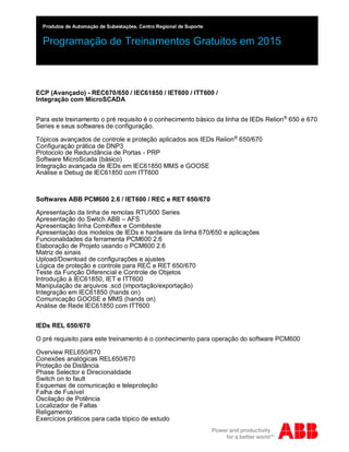 Cronograma treinamento 2015-abb_relion 670-650_rtu560_softwares_rev0 ...