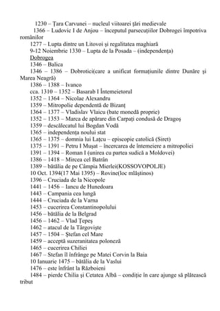 Cronologie, istorie | DOC