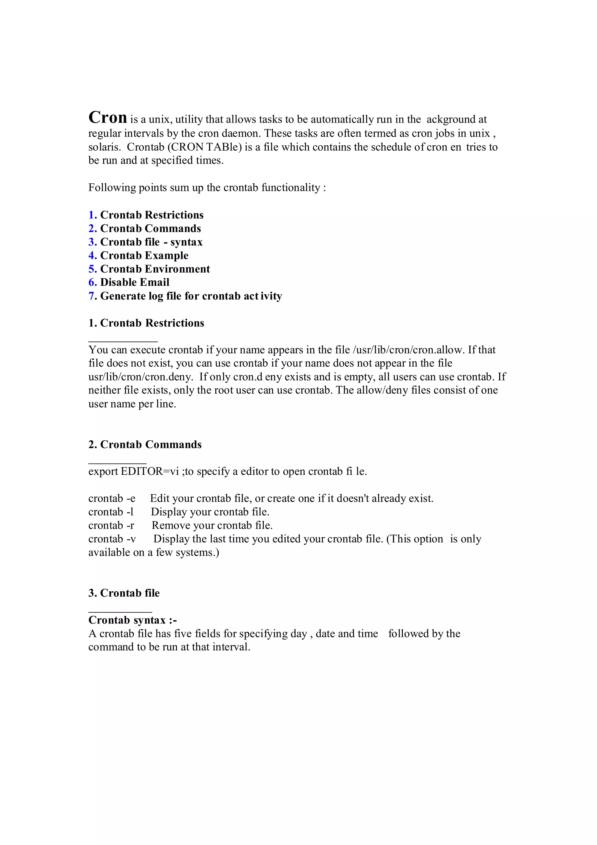 CRONtab Tutorial | PDF
