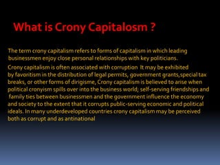 Crony capitalism ppt | PPTX