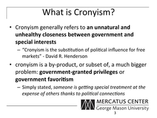 Cronyism: History, Costs, Case Studies & Solutions | PDF