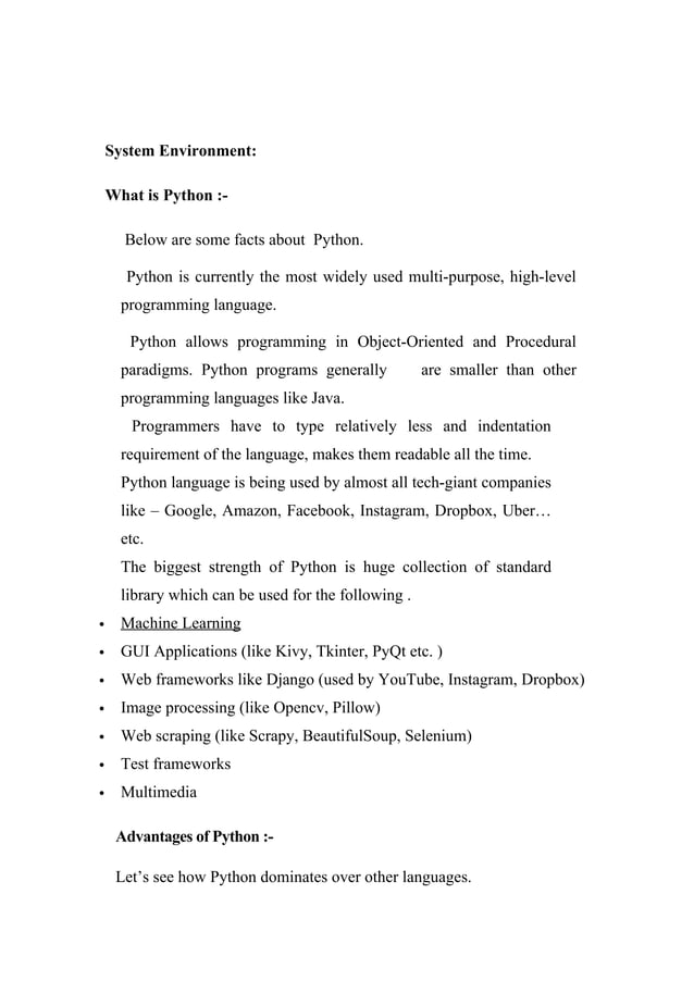 crop recommendation using python project docx | DOCX