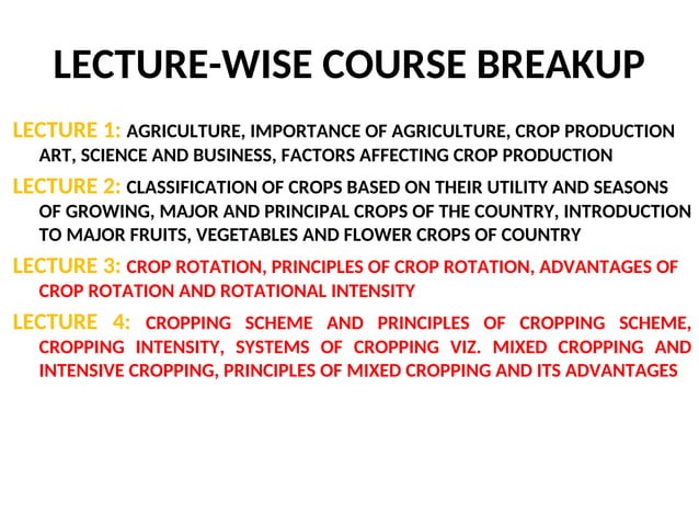 learn about PRINCIPLES OF CROP PRODUCTION | PPT