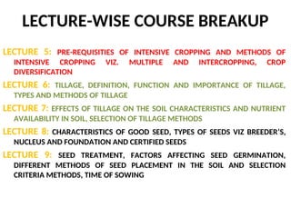 learn about PRINCIPLES OF CROP PRODUCTION | PPT