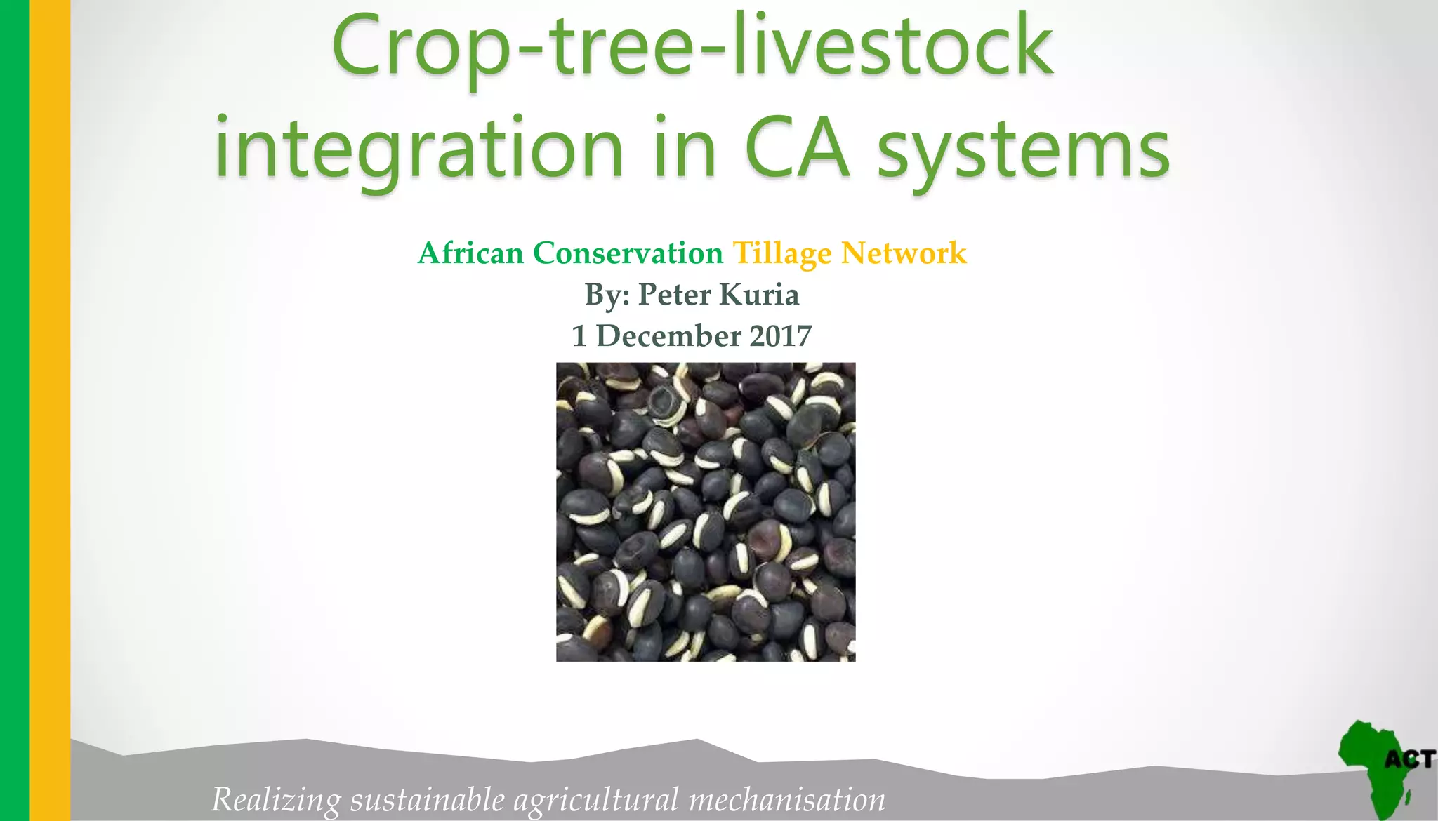 Crop tree-livestock integration in Conservation Agriculture Systems | PPTX