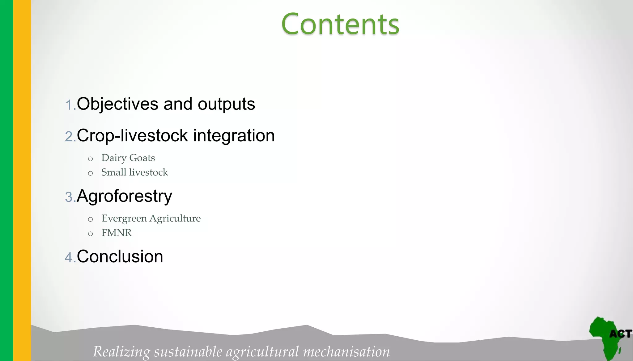 Crop tree-livestock integration in Conservation Agriculture Systems | PPTX