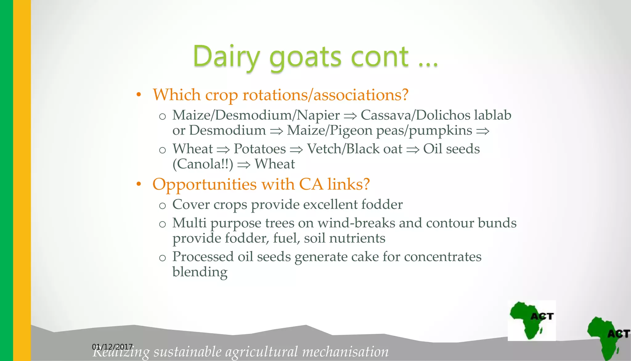 Crop tree-livestock integration in Conservation Agriculture Systems | PPTX