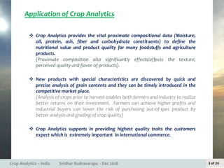 Application of Crop Analytics for Product Development and Business ...
