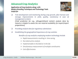 Application of Crop Analytics for Product Development and Business ...