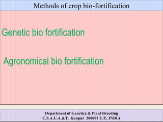 Crop bio fortification | PPT