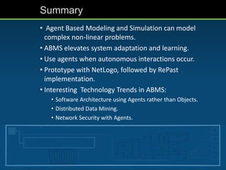 Agent Based Modeling and Simulation - Overview and Tools | PPTX