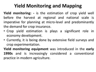 Crop discrimination and yield monitoring | PPTX
