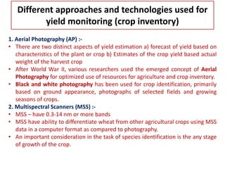 Crop discrimination and yield monitoring | PPTX