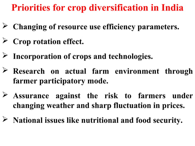 Crop Diversification : A Paradigm for Sustainable Agriculture | PPT