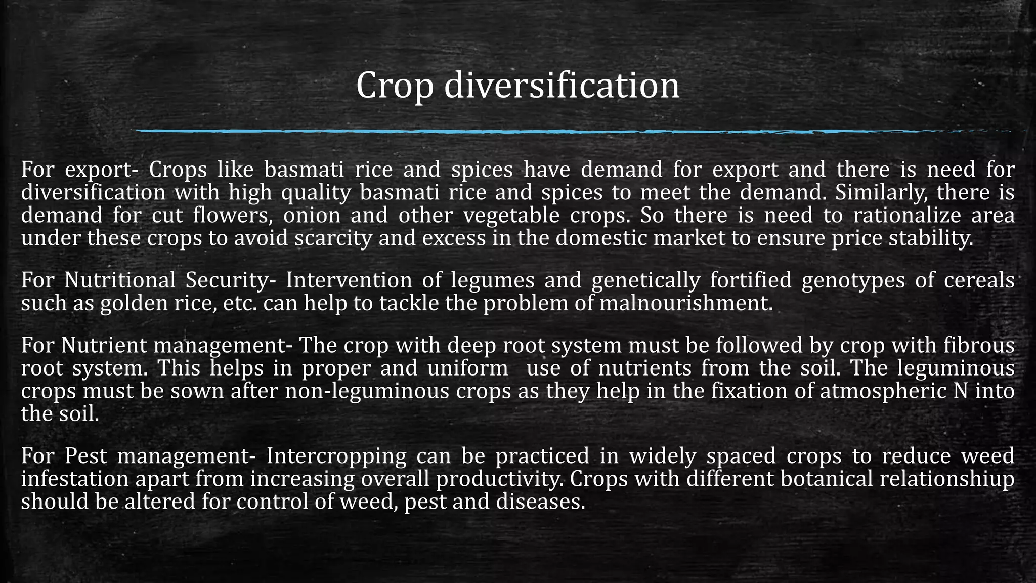 Crop diversification | PPTX