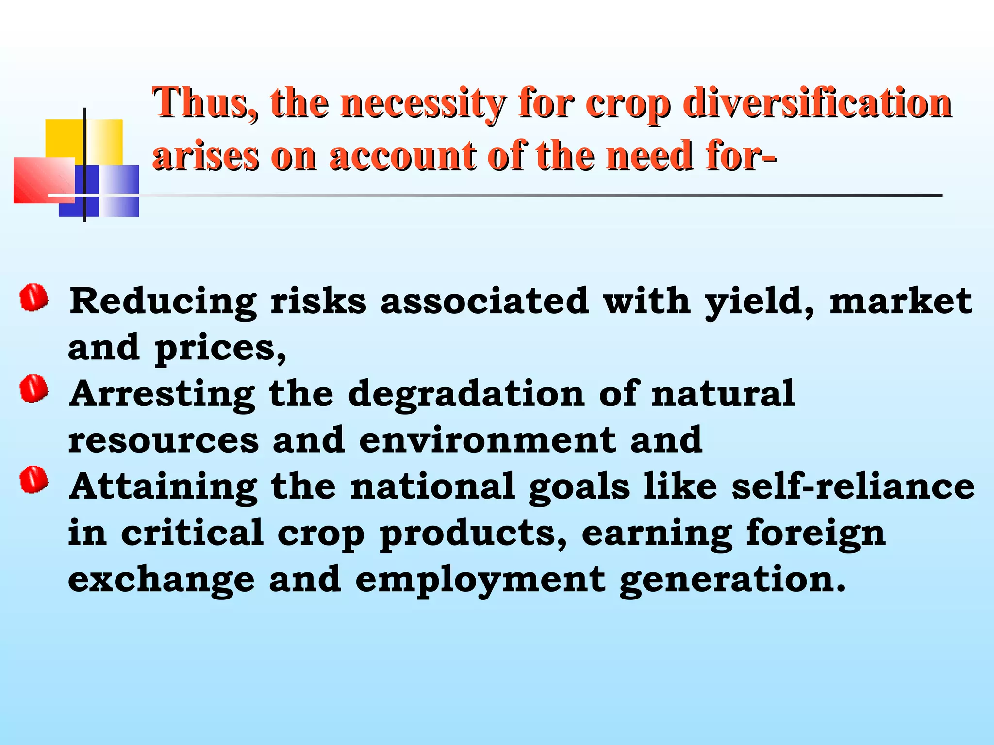Crop diversification for Sustainable Agriculture | PPT