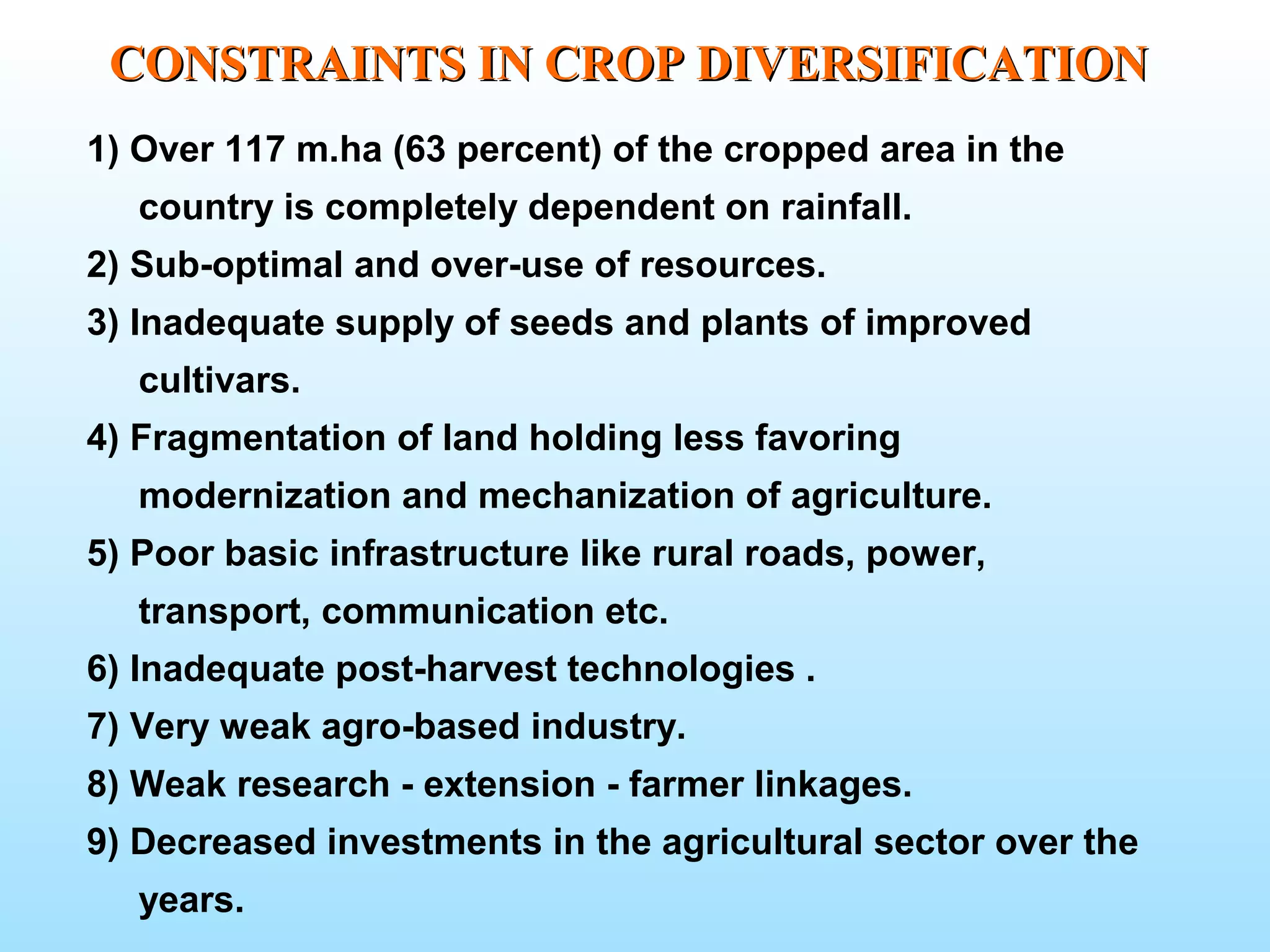 Crop diversification for Sustainable Agriculture | PPT