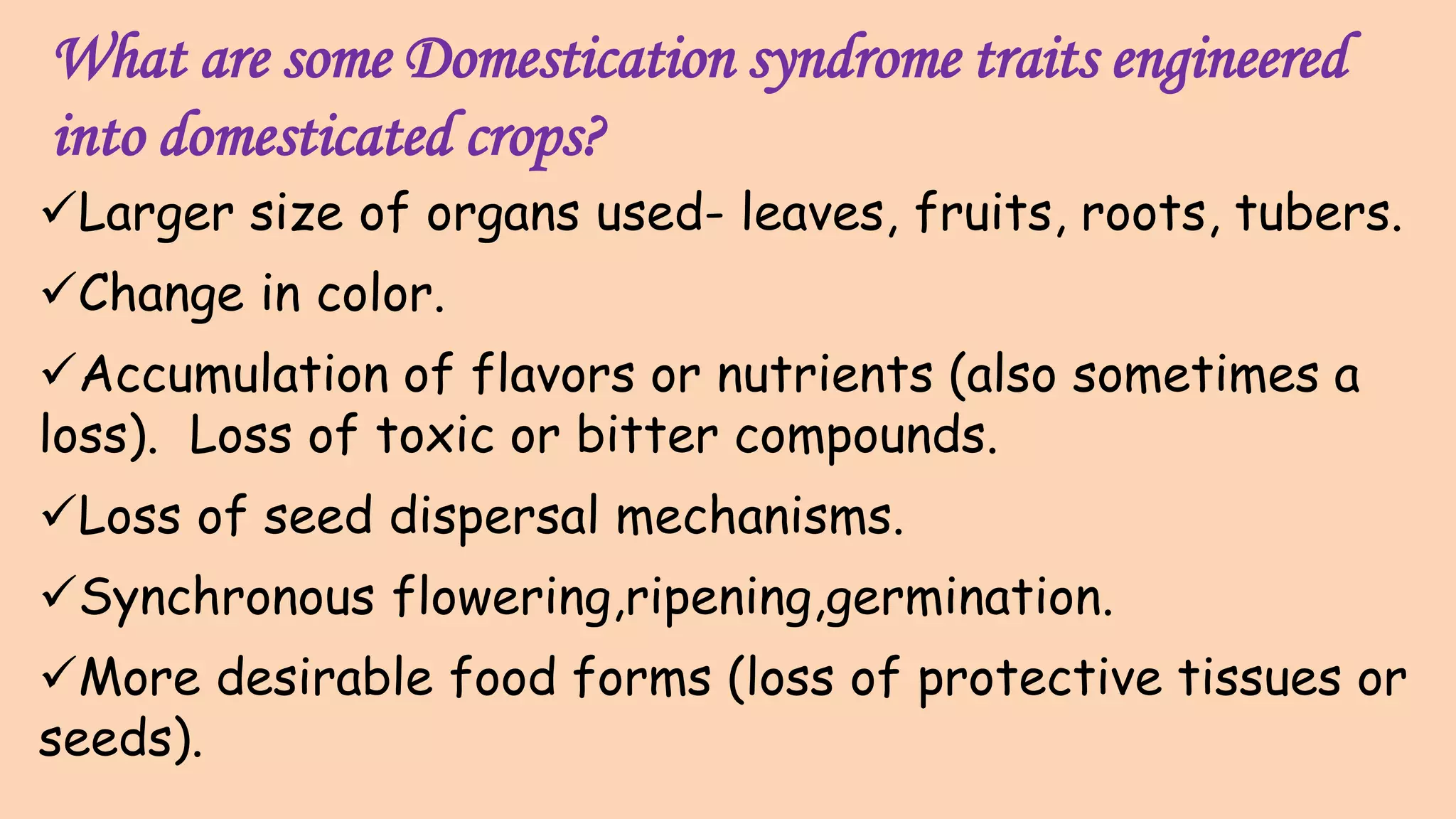 Domestication of Crop plants | PPTX
